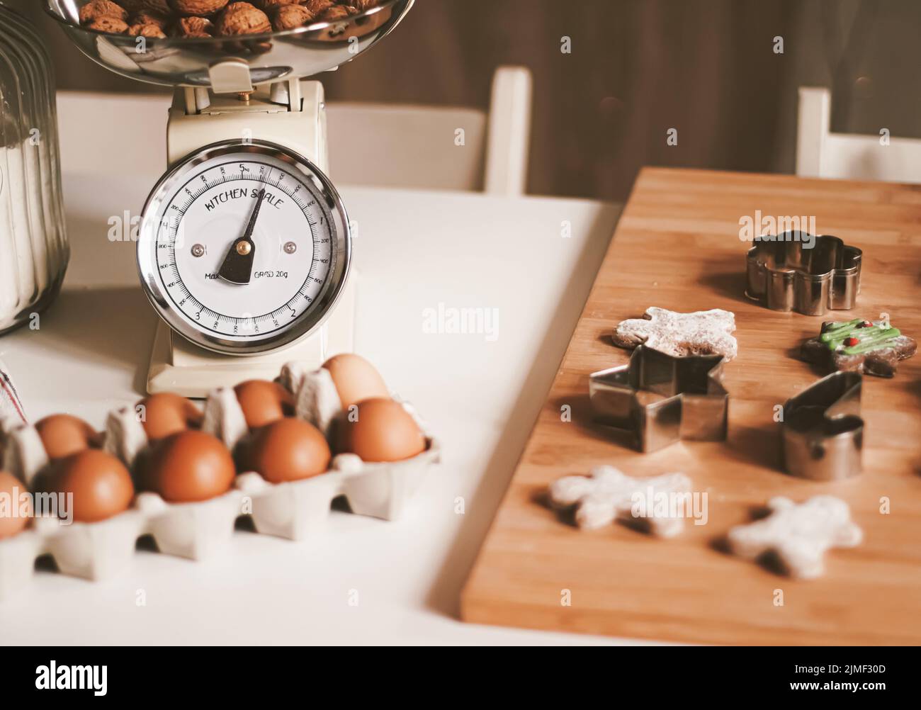 Christmas baking and cooking recipe concept. Food ingredients and ...