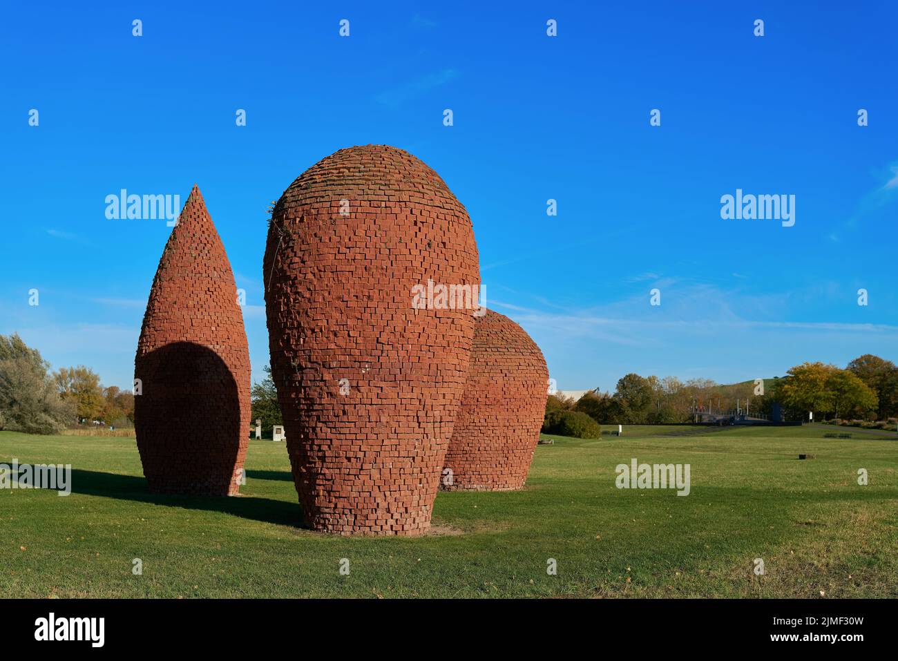 Piled up bricks from the ruins of the second world war in the ...
