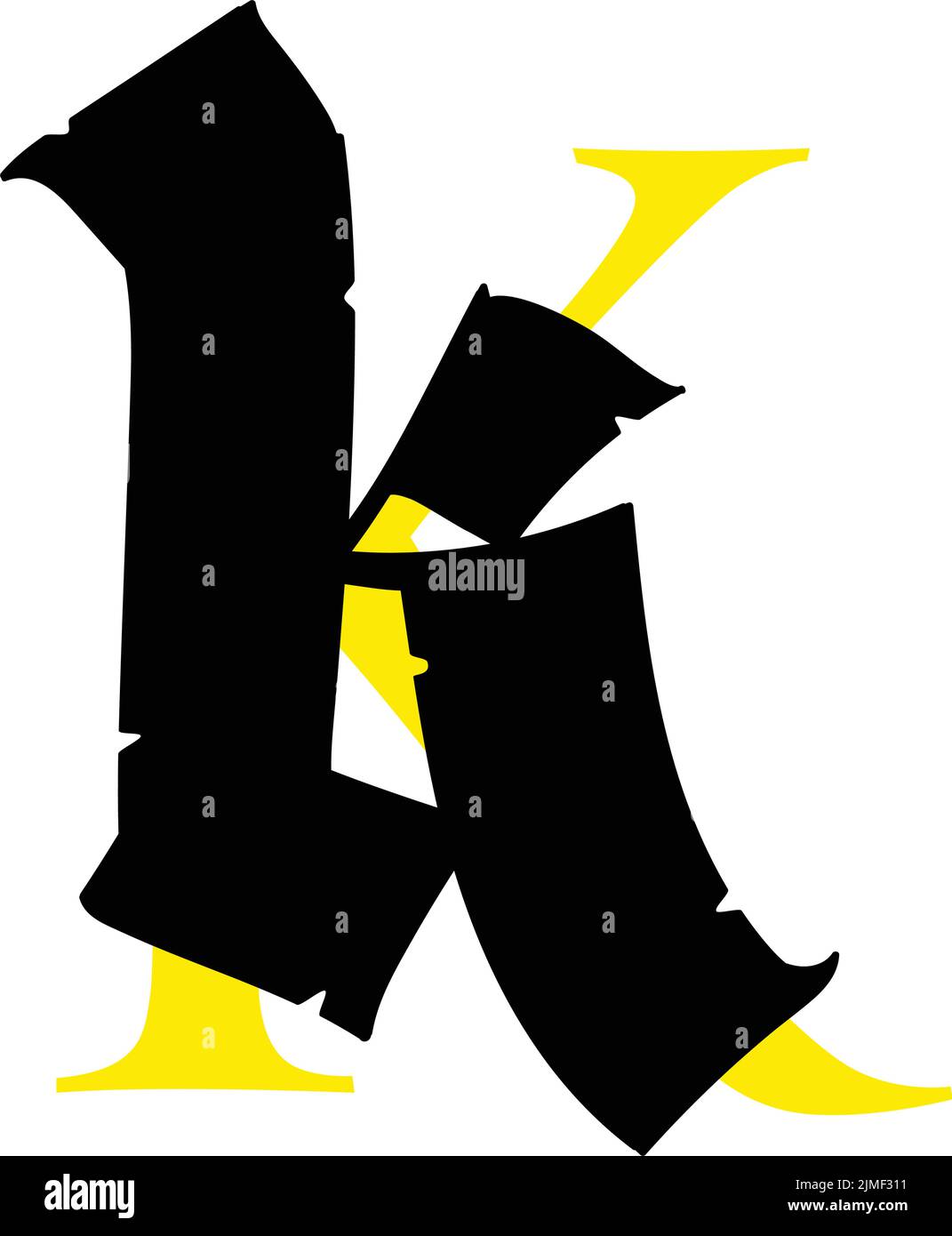 Letter K, in the Gothic style. Vector. Alphabet. The symbol is isolated ...