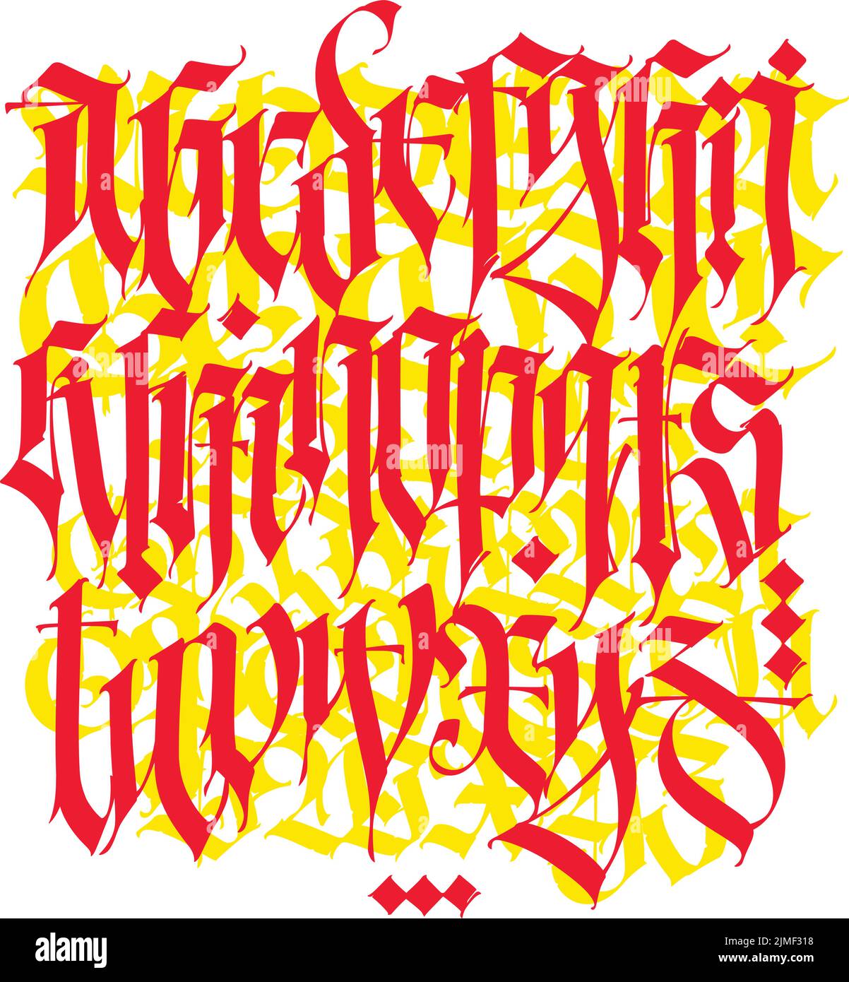 Pattern of Latin letters. Vector. English alphabet. Medieval european ...