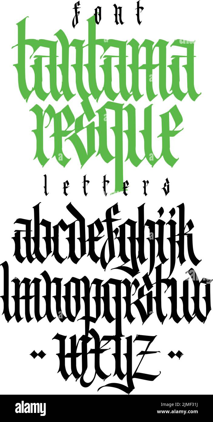 Gothic, display English alphabet. Vector. Medieval Latin letters ...