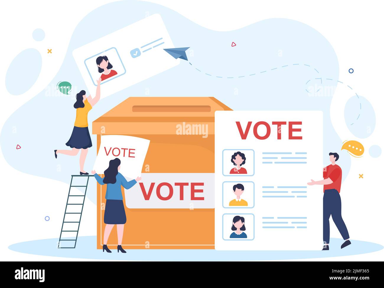 Political Candidate Cartoon Hand Drawn Illustration With Debates