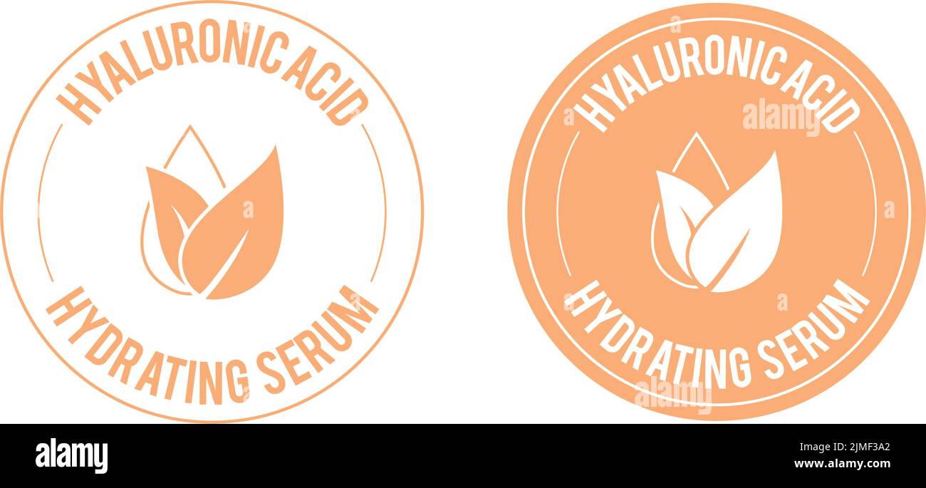 hyaluronic acid hydrating serum cosmetic packaging icon vector ...
