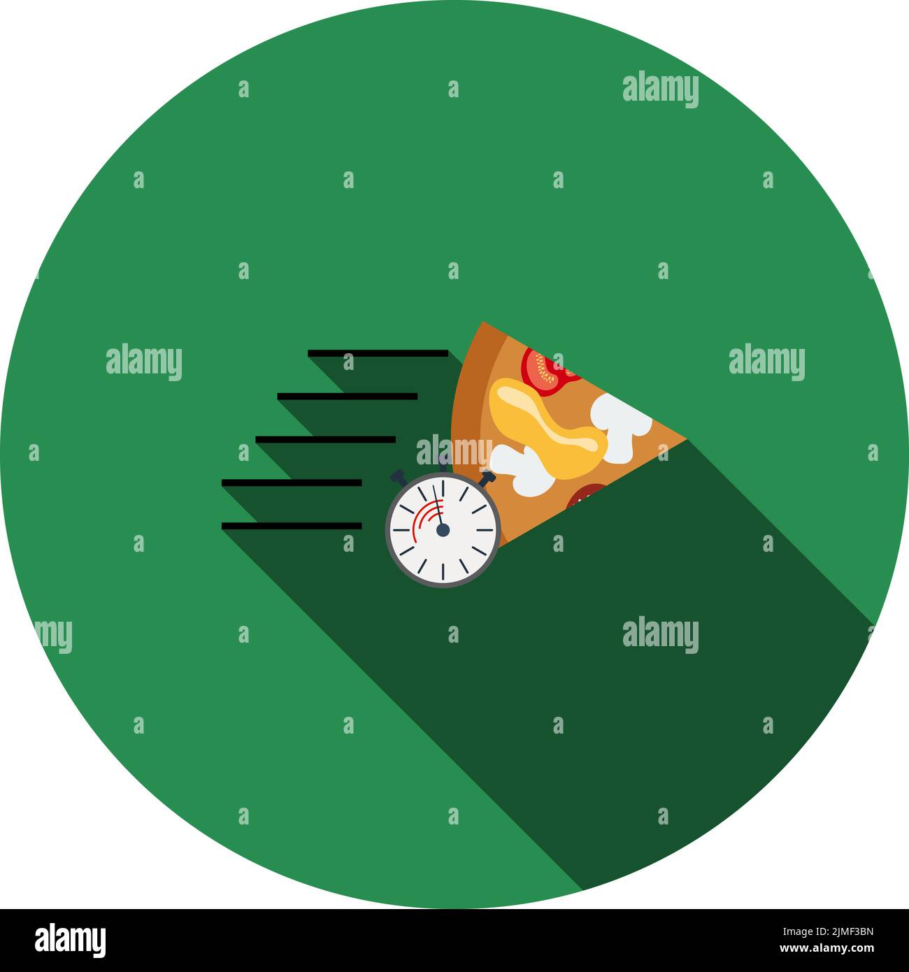 Pizza Delivery Icon. Flat Color Design. Vector Illustration Stock ...