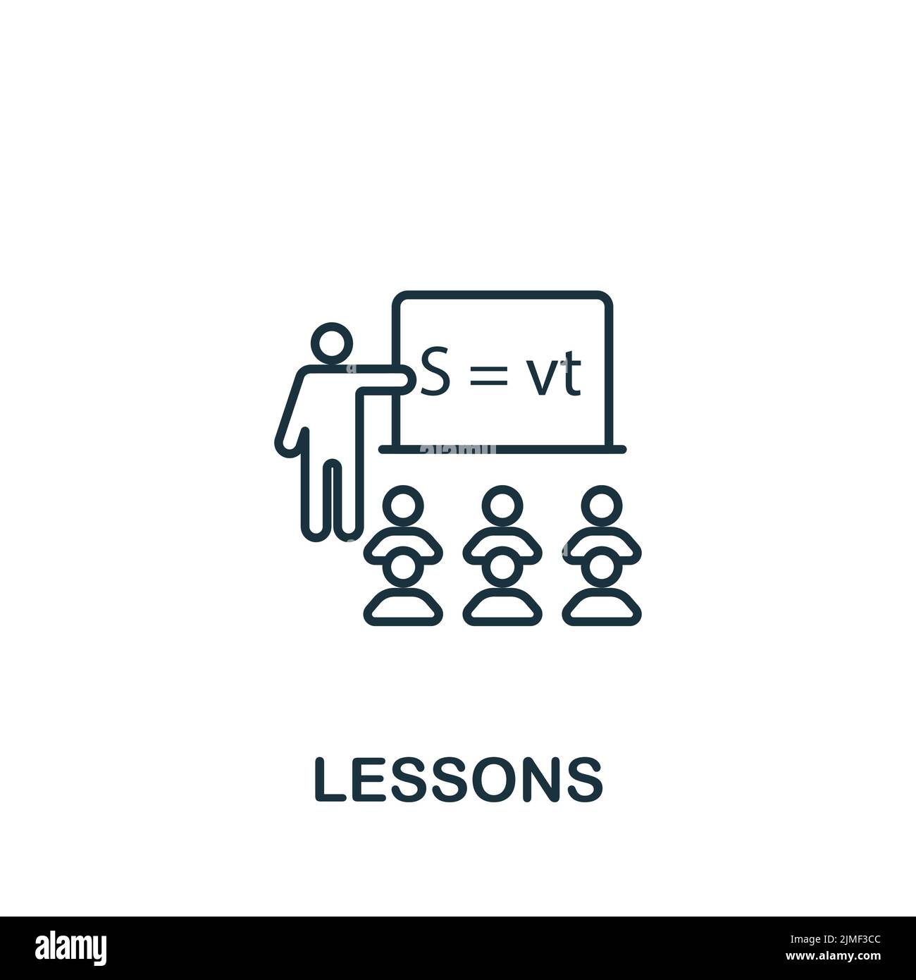 Lessons icon. Monochrome simple Business Training icon for templates ...