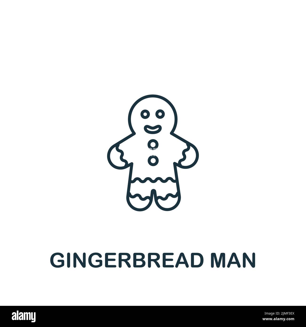 Gingerbread Man icon. Monochrome simple icon for templates, web design ...