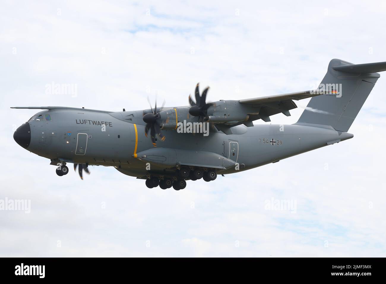 A German Luftwaffe Airbus A400M arriving at the Royal international Air ...
