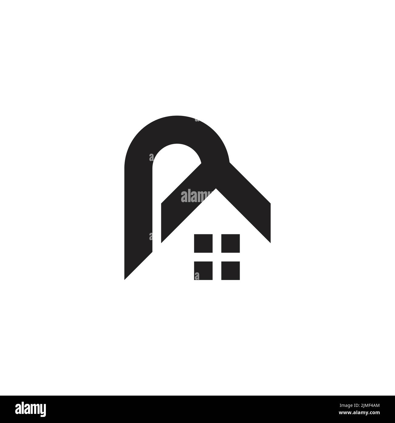 abstract letter p home shape symbol logo vector Stock Vector Image ...