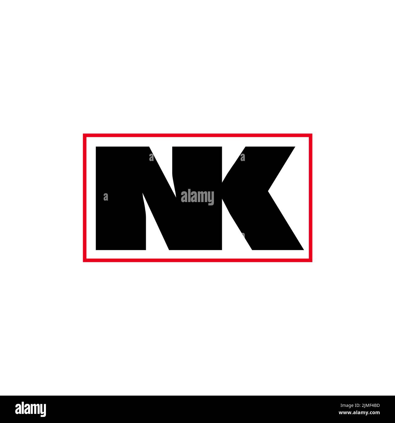 A vector illustration of bold N and K letters on a white background ...