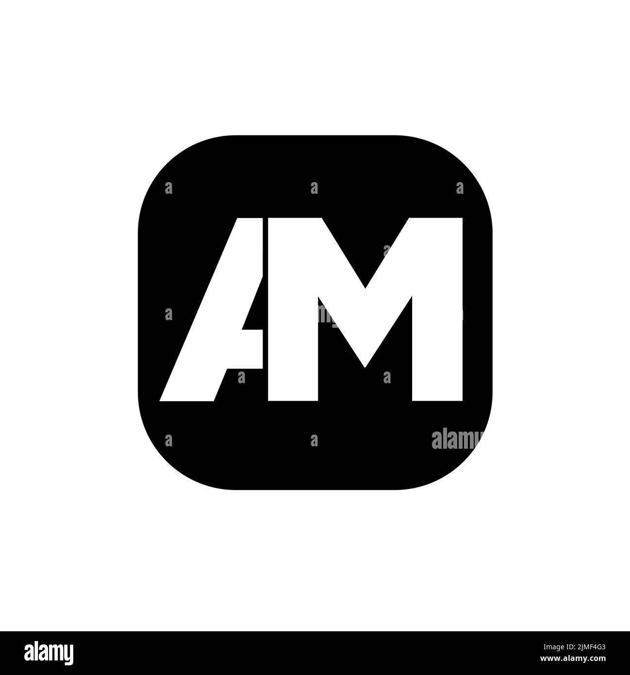 A vector of a black AM monogram on a white background Stock Vector ...