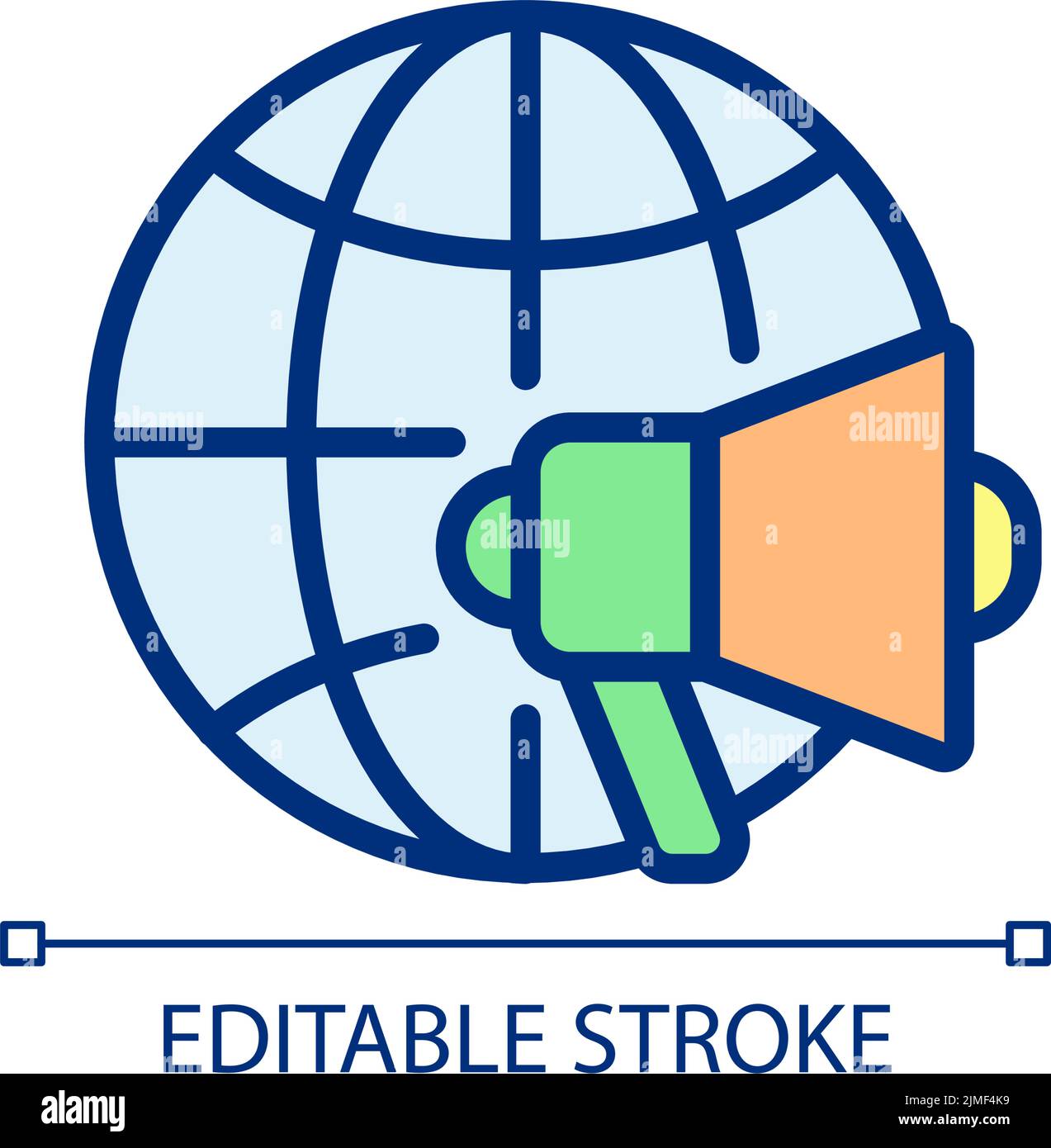 Global marketing pixel perfect RGB color icon Stock Vector Image & Art ...