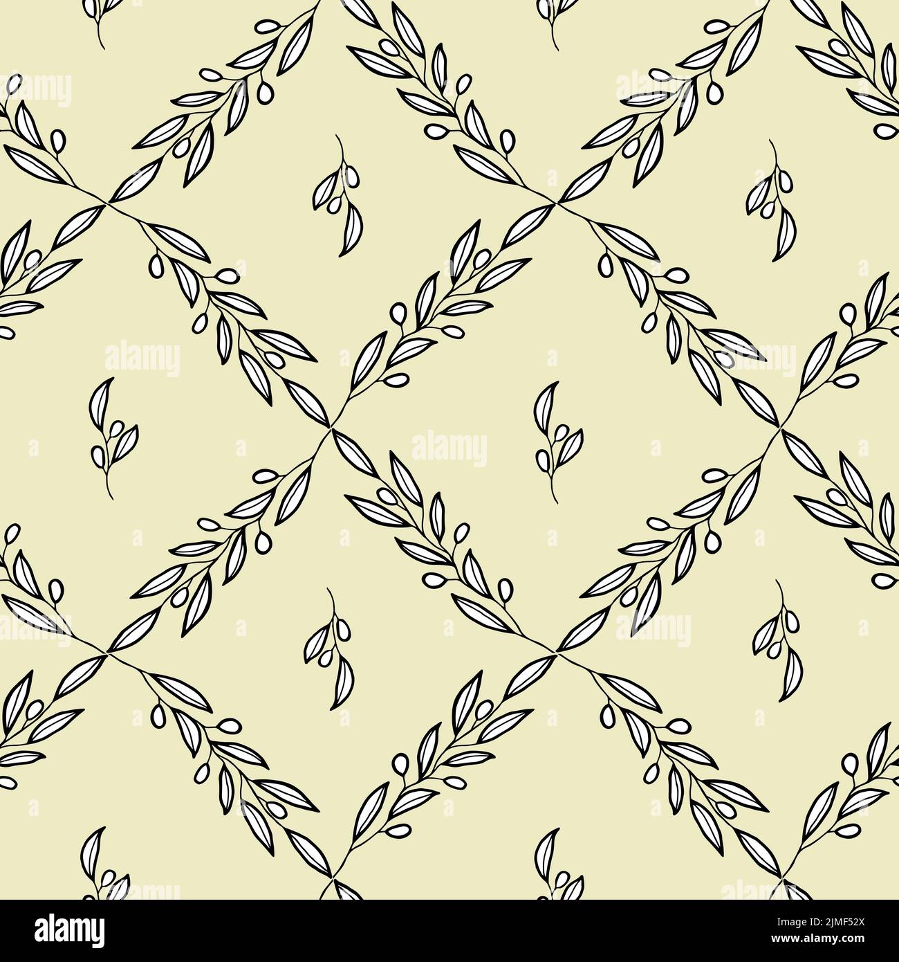 Olive branch in green pastel color Seamless pattern Stock Vector Image ...