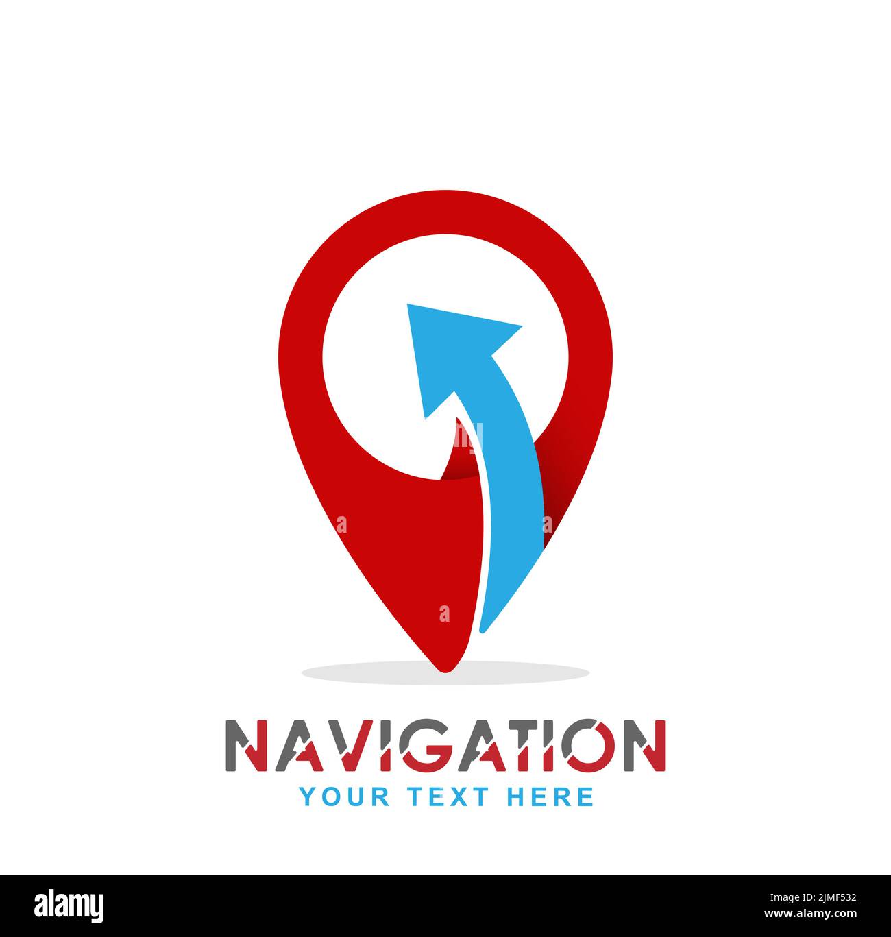 Navigation. The pointer of the location point and coordinates. Flat ...