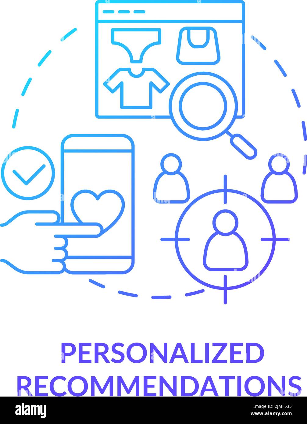 Personalized recommendations blue gradient concept icon Stock Vector ... Personalized recommendations blue gradient concept icon Stock Vector ...