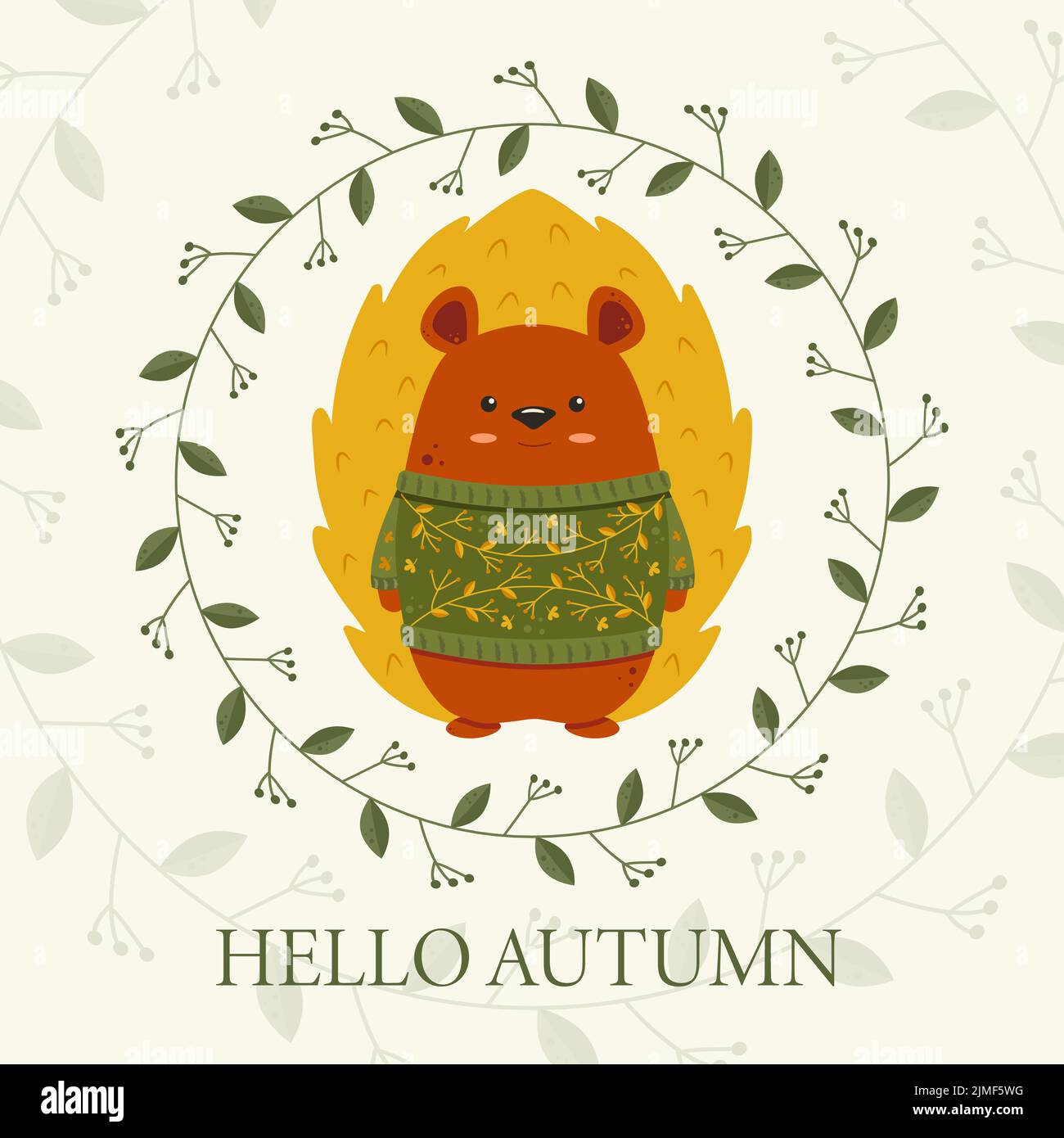 Autumn fall greeting card Stock Vector Images - Alamy