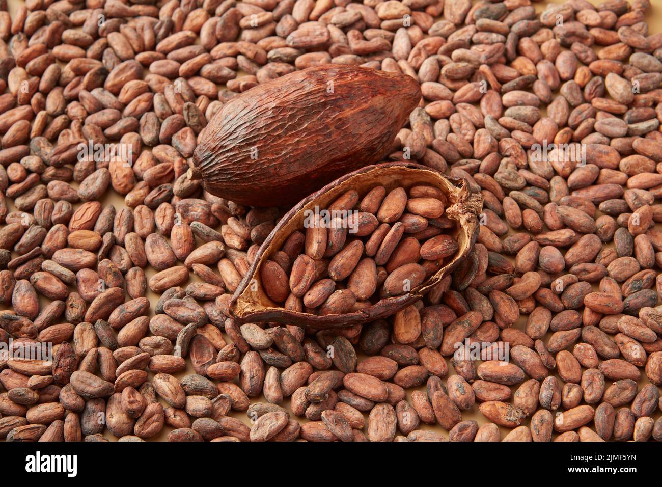 Organic beans of cocoa in pod Stock Photo - Alamy