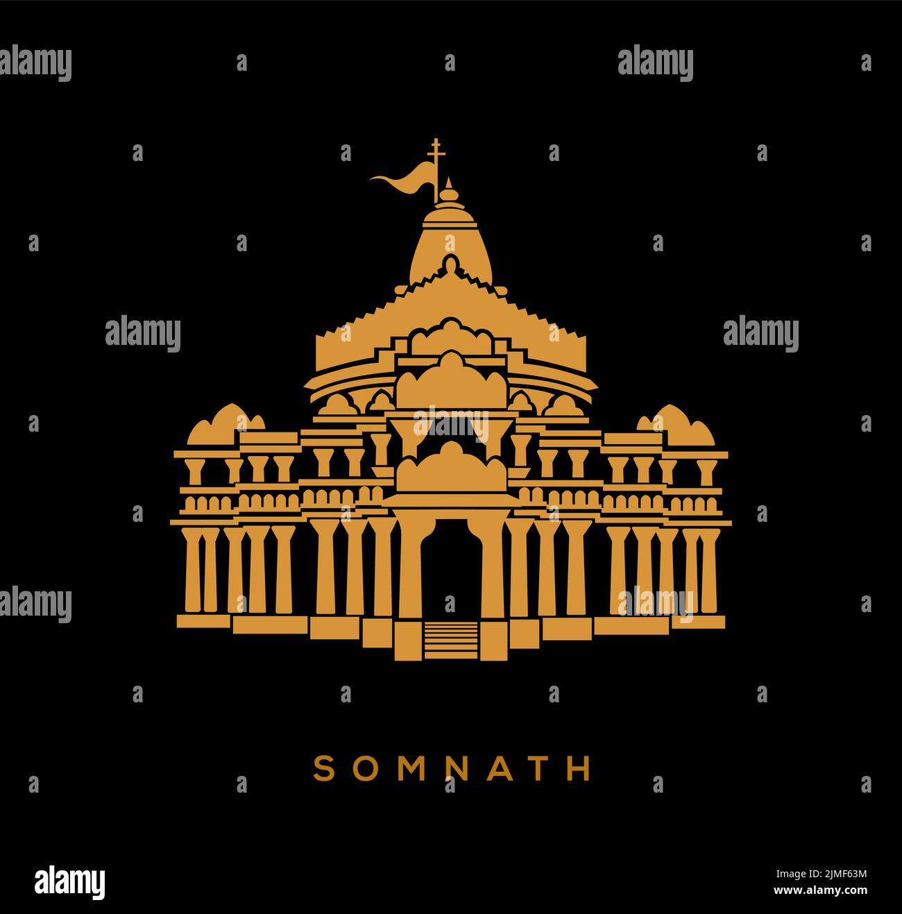 lord shiva (Somnath) temple vector icon. Somnath temple, Gujarat icon ...