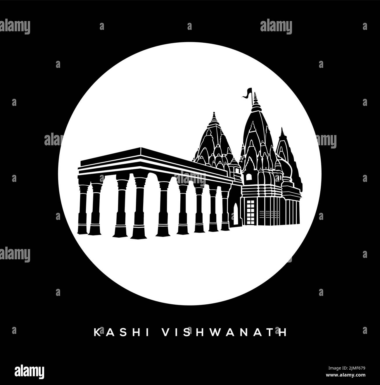 lord shiva (Kashi Vishwanath Jyotirlinga) temple vector icon. Kashi ...
