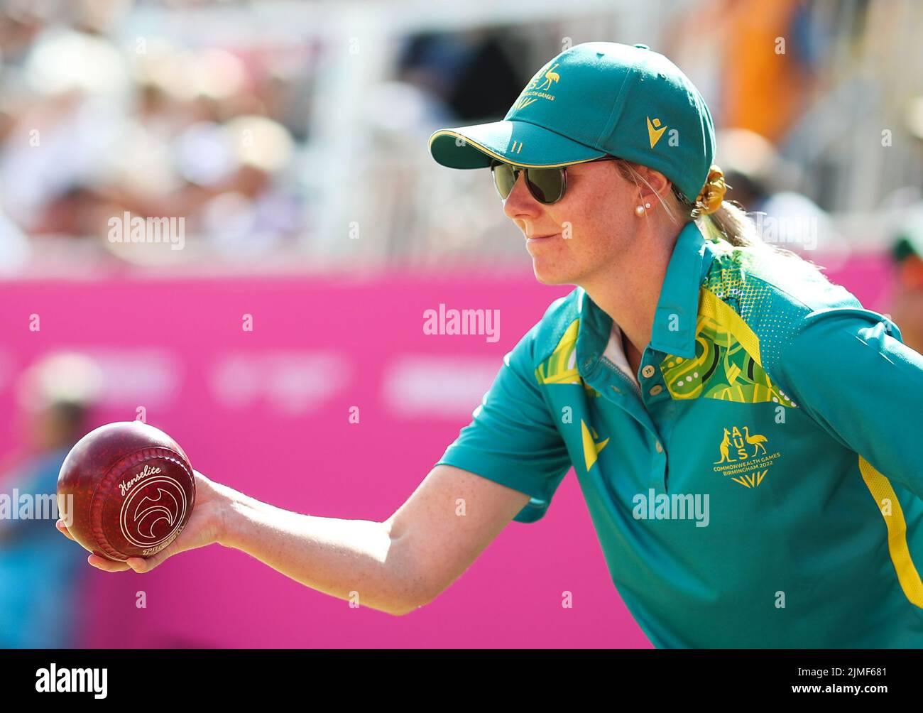 Australia’s Ellen Ryan in action during the Women's Pairs - Gold Medal Match between Australia ...