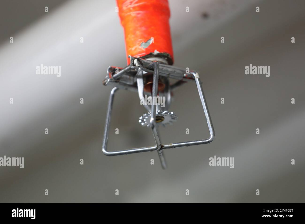 Close up image of fire sprinkler . Fire sprinklers are part of an ...