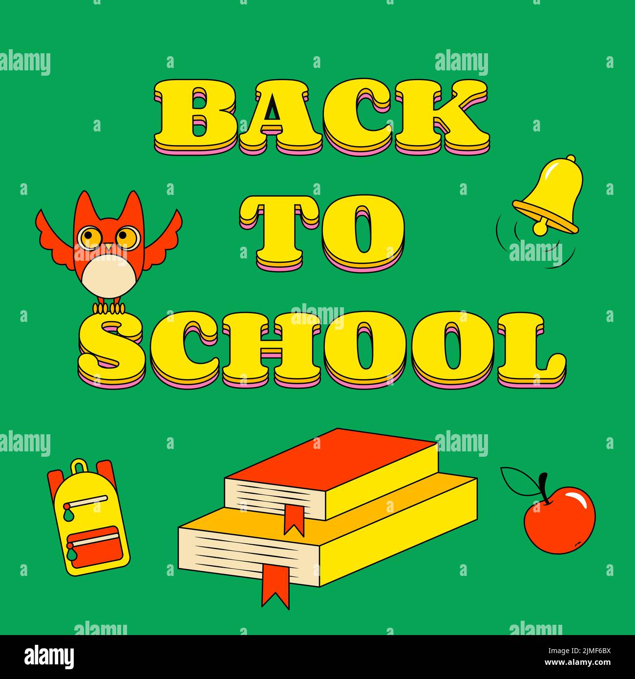 Colorful school backpack in Stock Vector Images - Alamy