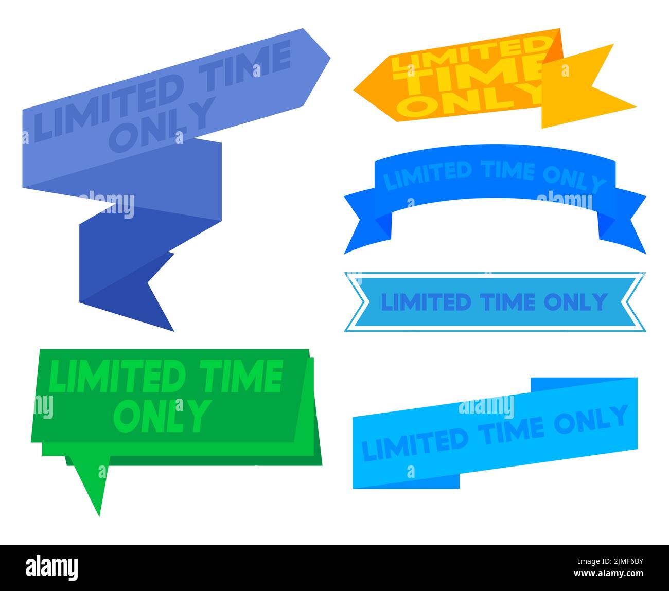 Set of ribbon with Limited Time Only text. Banner template. Label ...