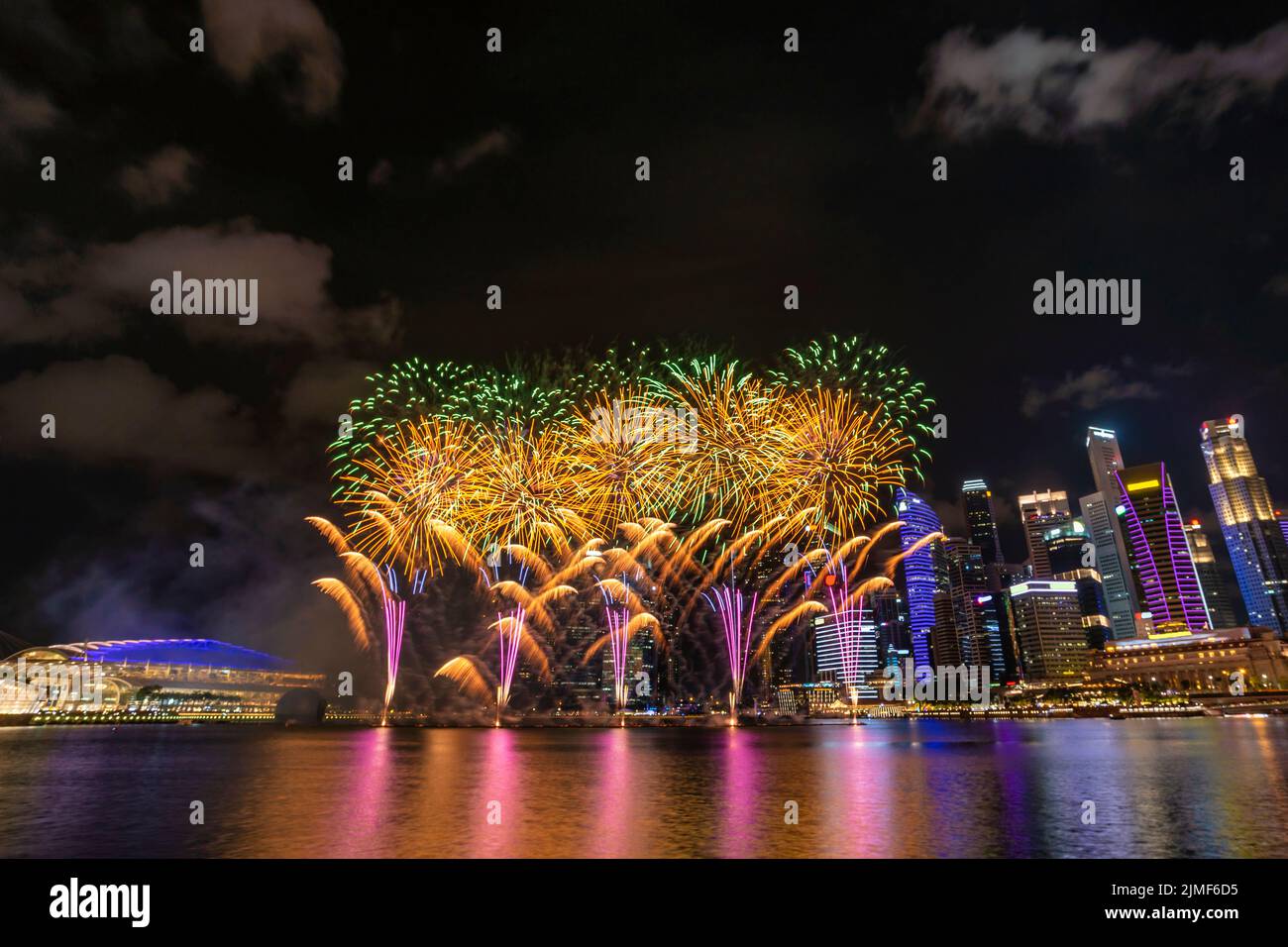 Singapore fireworks display celebration at Marina Bay, Colorful New Year Firework Stock Photo ...