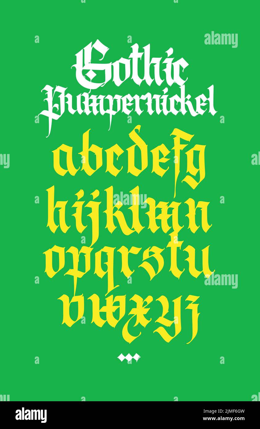 Gothic, display English alphabet. Vector. Medieval Latin letters ...