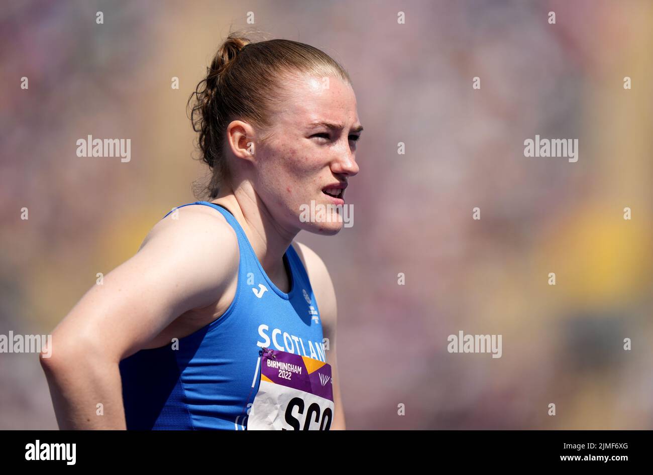 Scotland's Rebecca Matherson prior to the Women's 4x100 metres relay ...