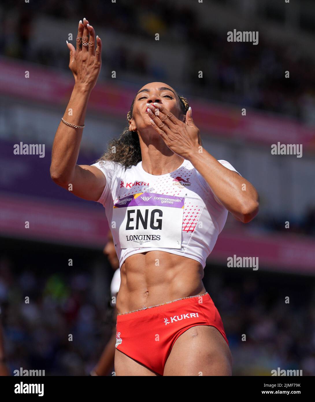 England's Ashleigh Nelson reacts after the Women's 4x100 metres relay ...