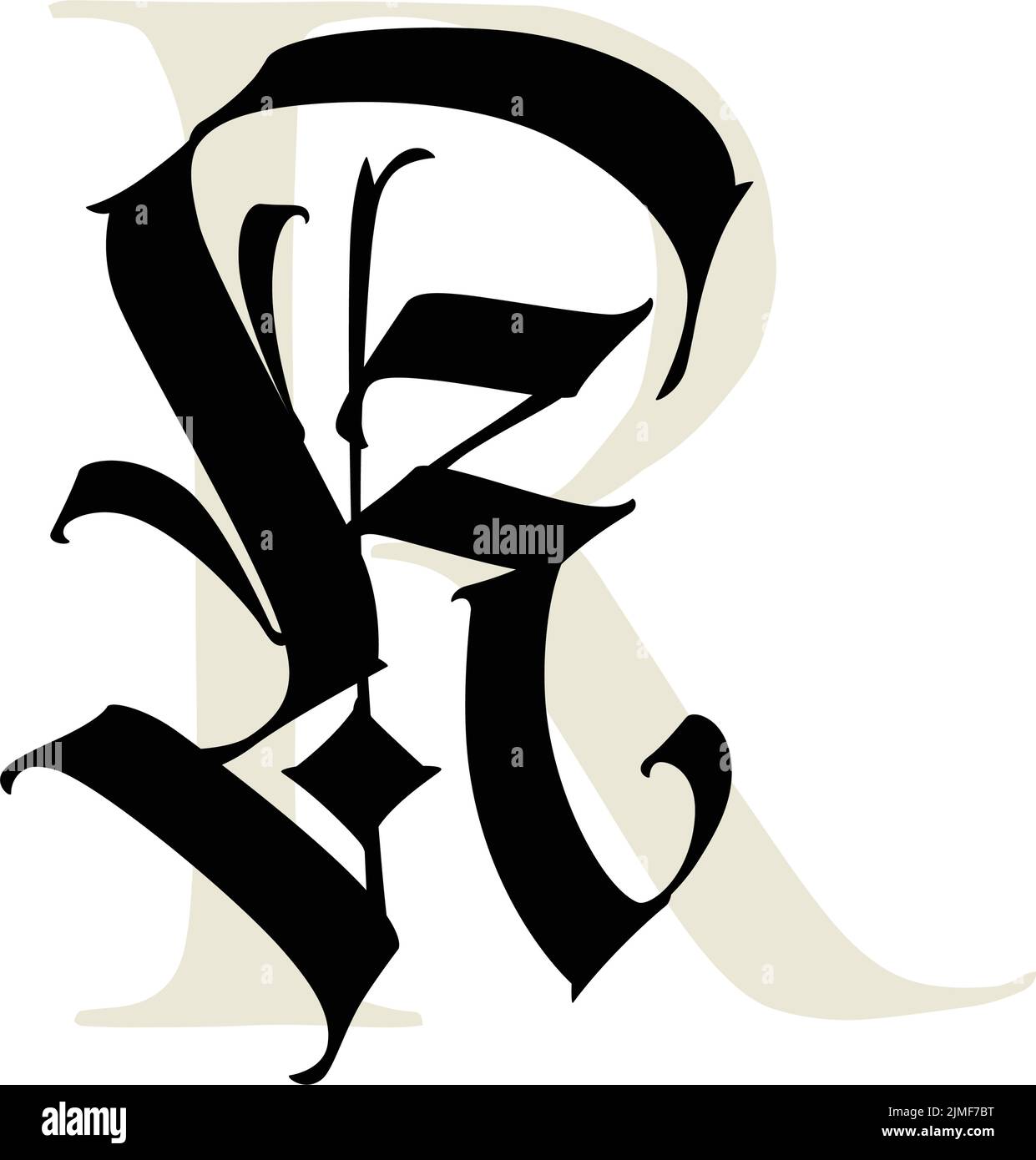 Capital r calligraphy illustration Cut Out Stock Images & Pictures - Alamy