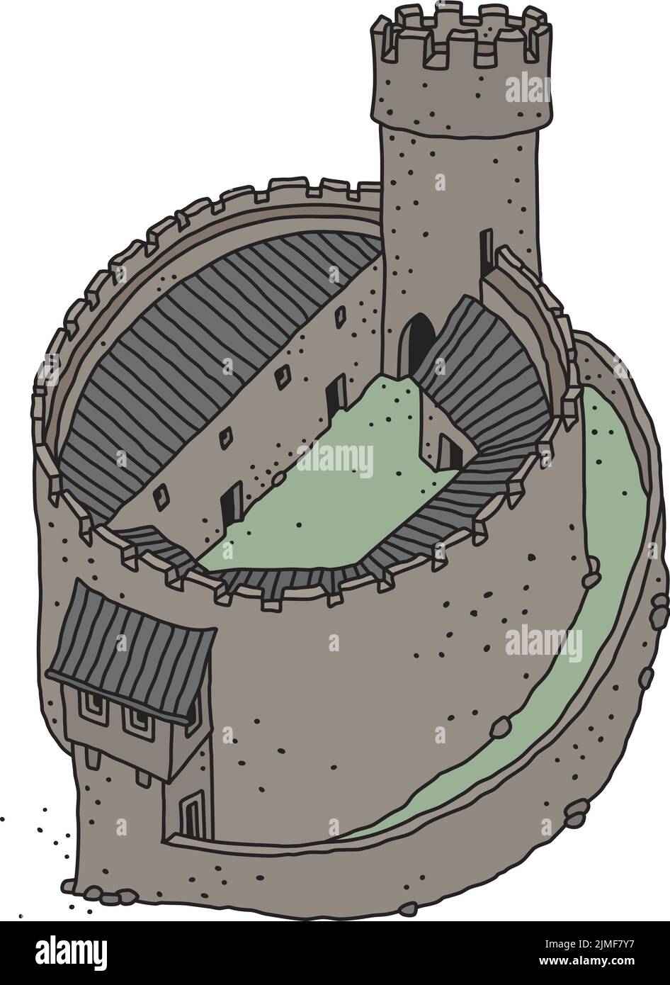 Stone walls castle fortress fort Stock Vector Images - Alamy