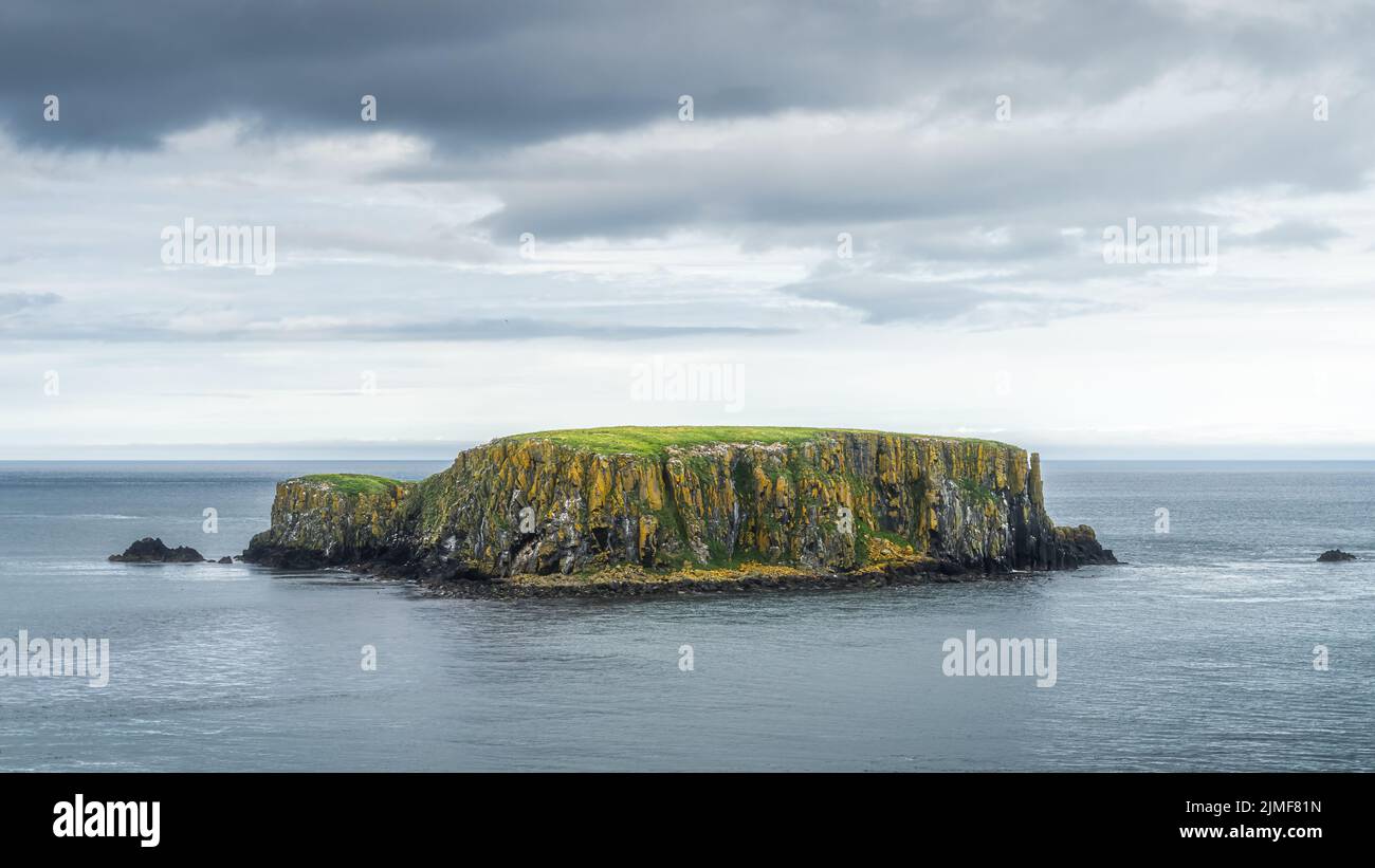 Sheep Island near Carrick a Rede rope bridge, Northern Ireland Stock ...