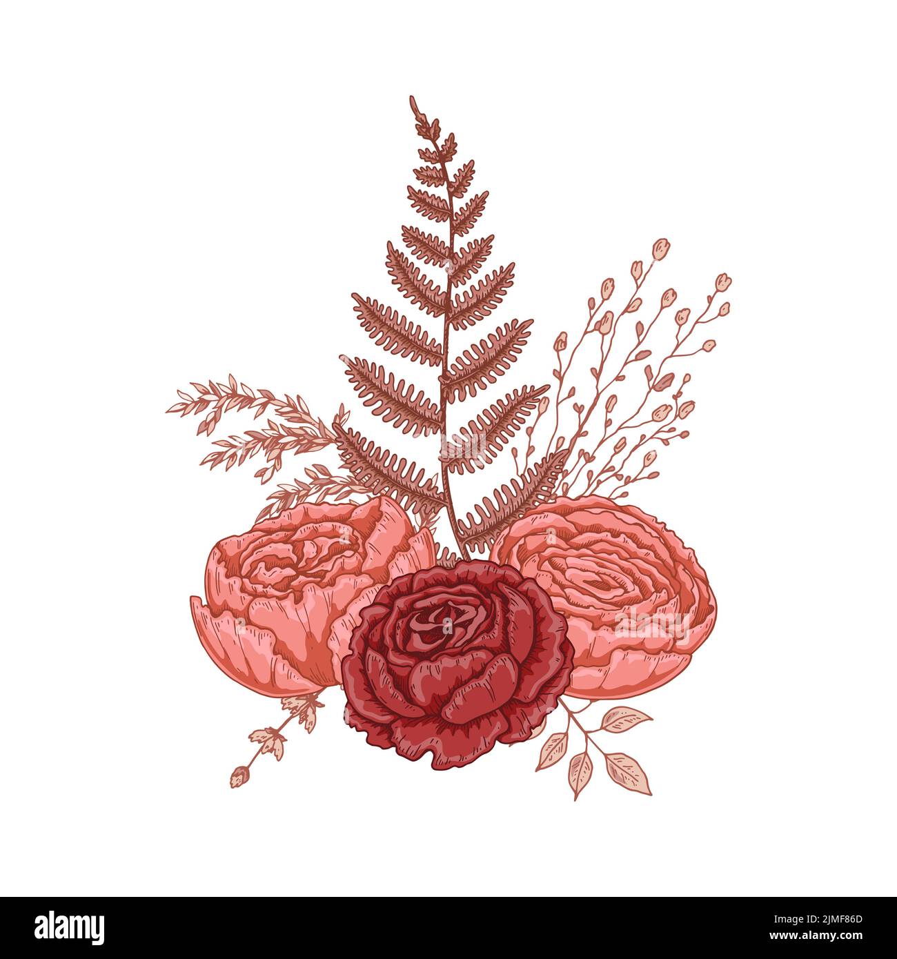 Colorful flowers in rustic Stock Vector Images - Alamy