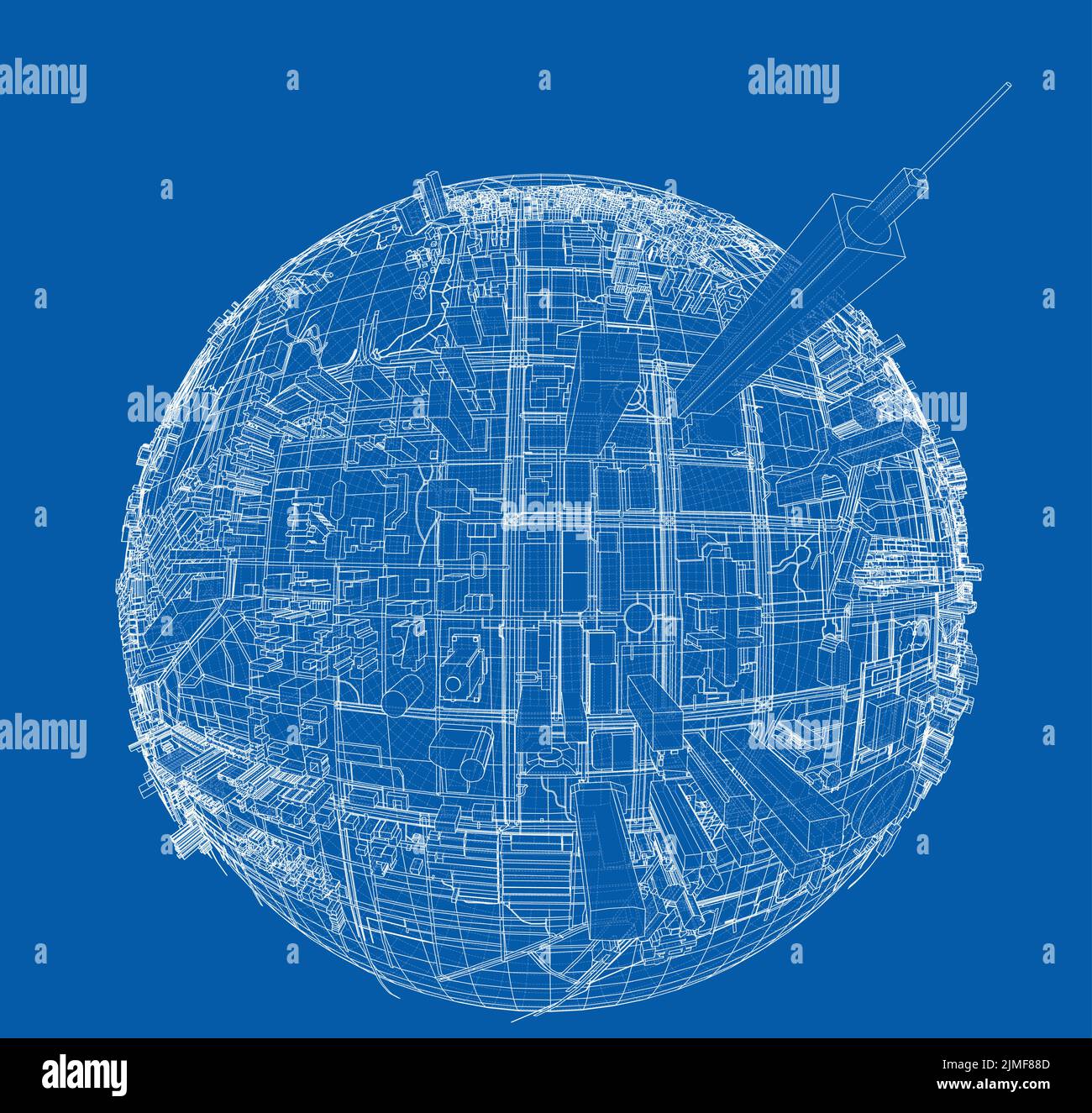 3d city sphere. Vector rendering of 3d Stock Vector Image & Art - Alamy