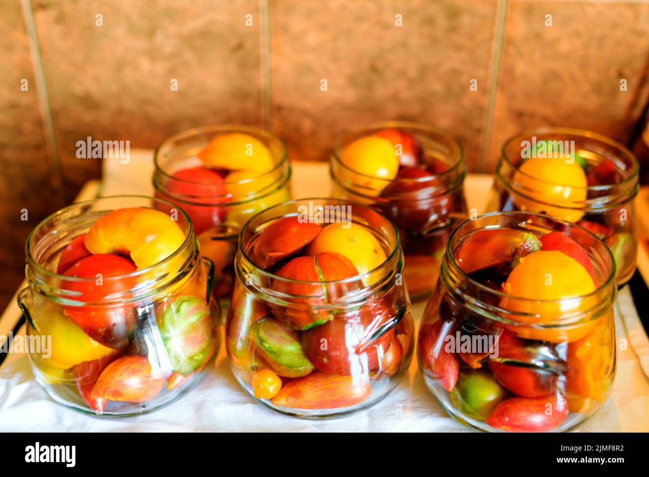 picture with glass jars, storing products for the winter, home canning ...