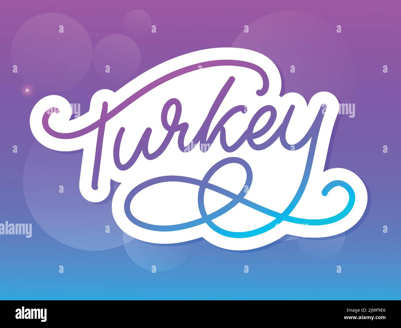 Turkey Lettering. Handwritten name of the country. Vector design ...