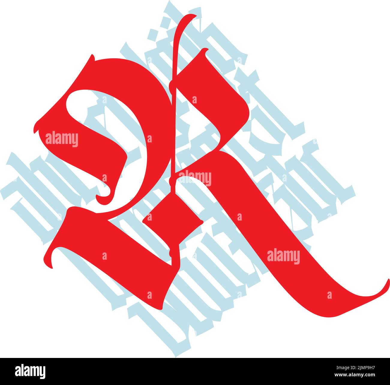 Capital r calligraphy illustration Cut Out Stock Images & Pictures - Alamy