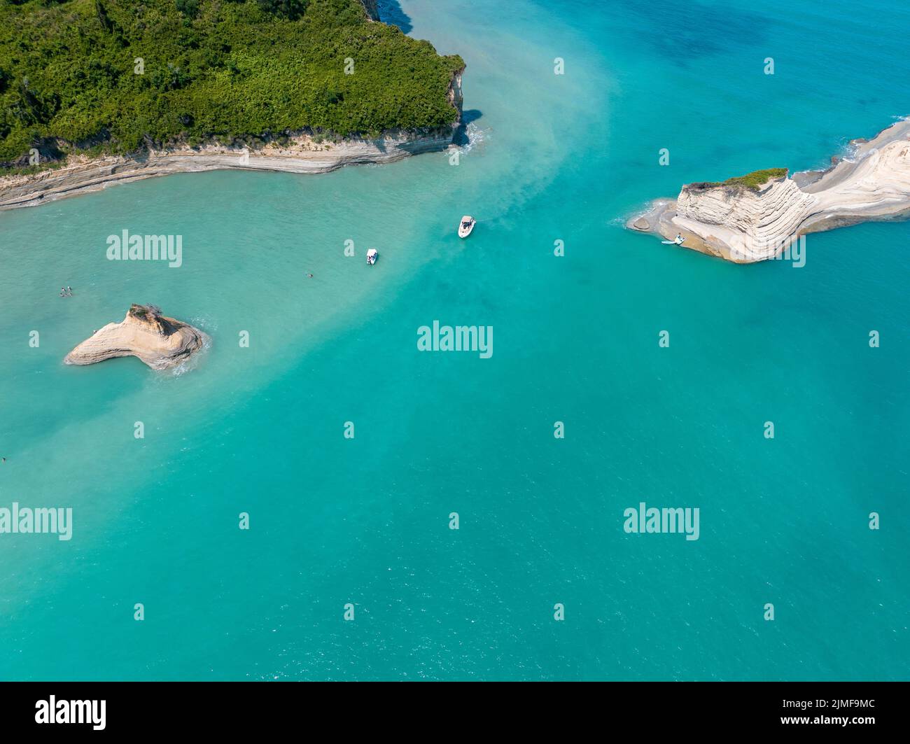 Aerial view of the cliff overlooking the sea near Apotripiti beach and ...