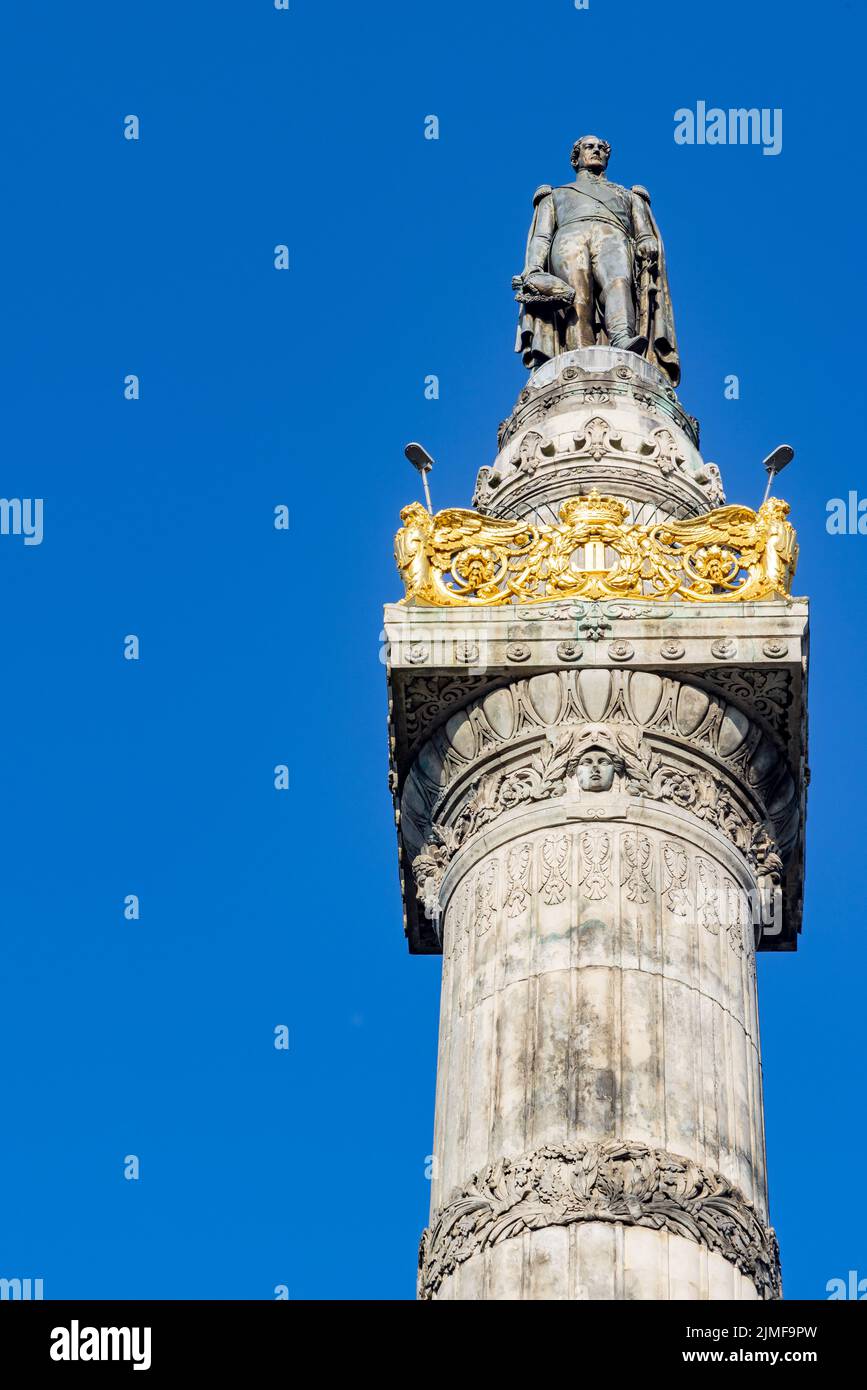 Brussels, Belgium - March 25, 2022: Street view of Congress Column downtown Brussels capital ...