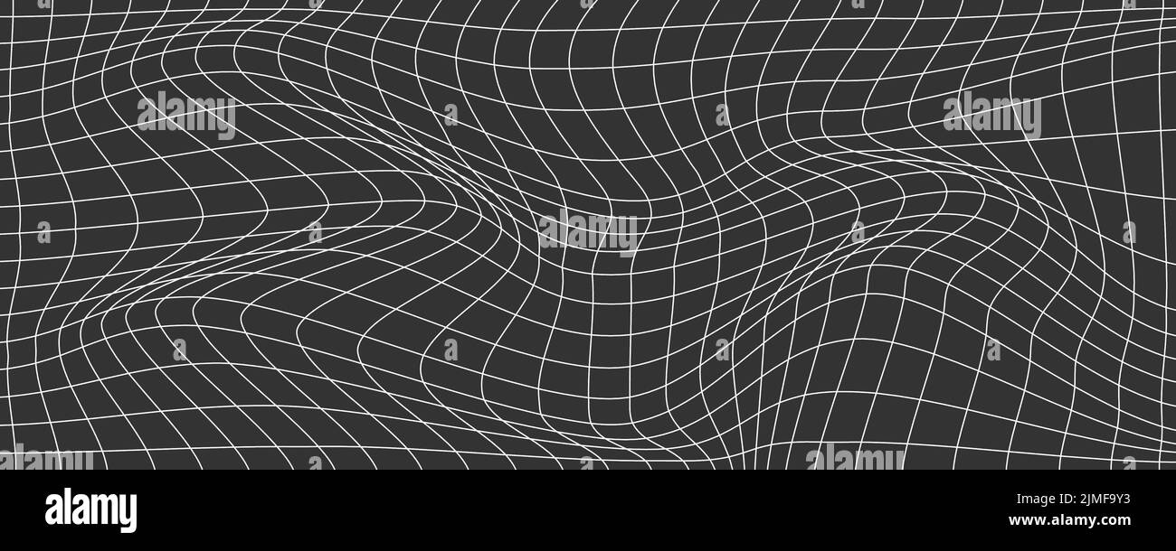 Distorted mesh, 3d digital background. Wavy grid, abstract futuristic ...