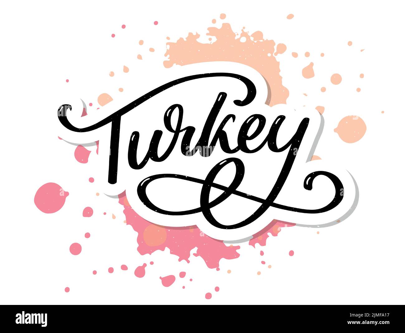 Turkey Lettering. Handwritten name of the country. Vector design ...
