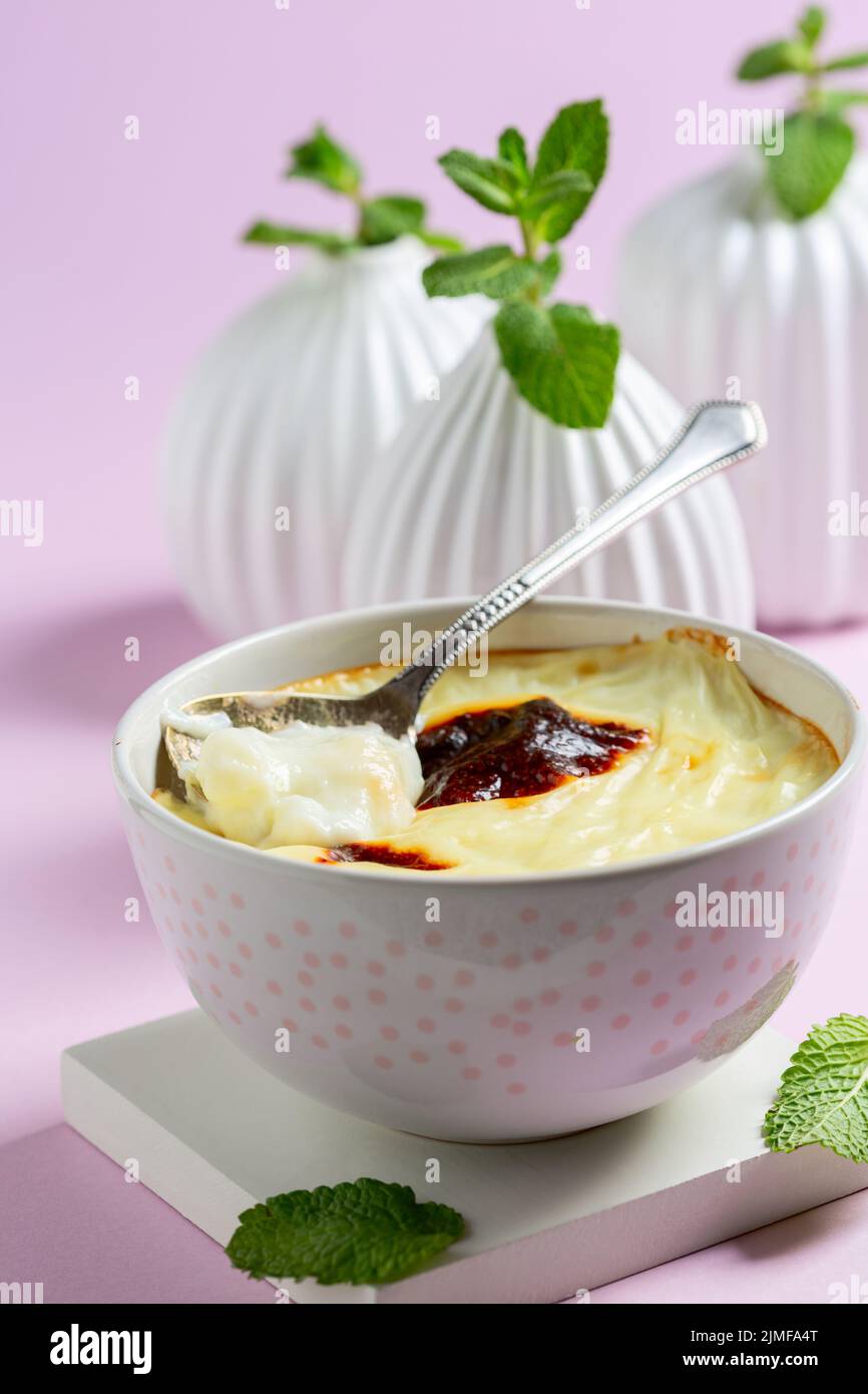 Baked rice pudding. Turkish cuisine Stock Photo - Alamy