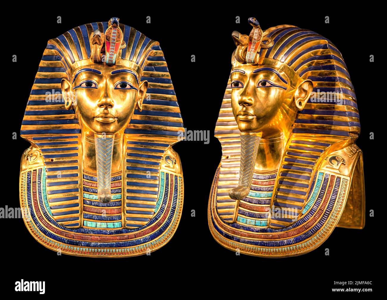 Tutankhamun's golden burial mask on black bacground. King Tut Stock ...