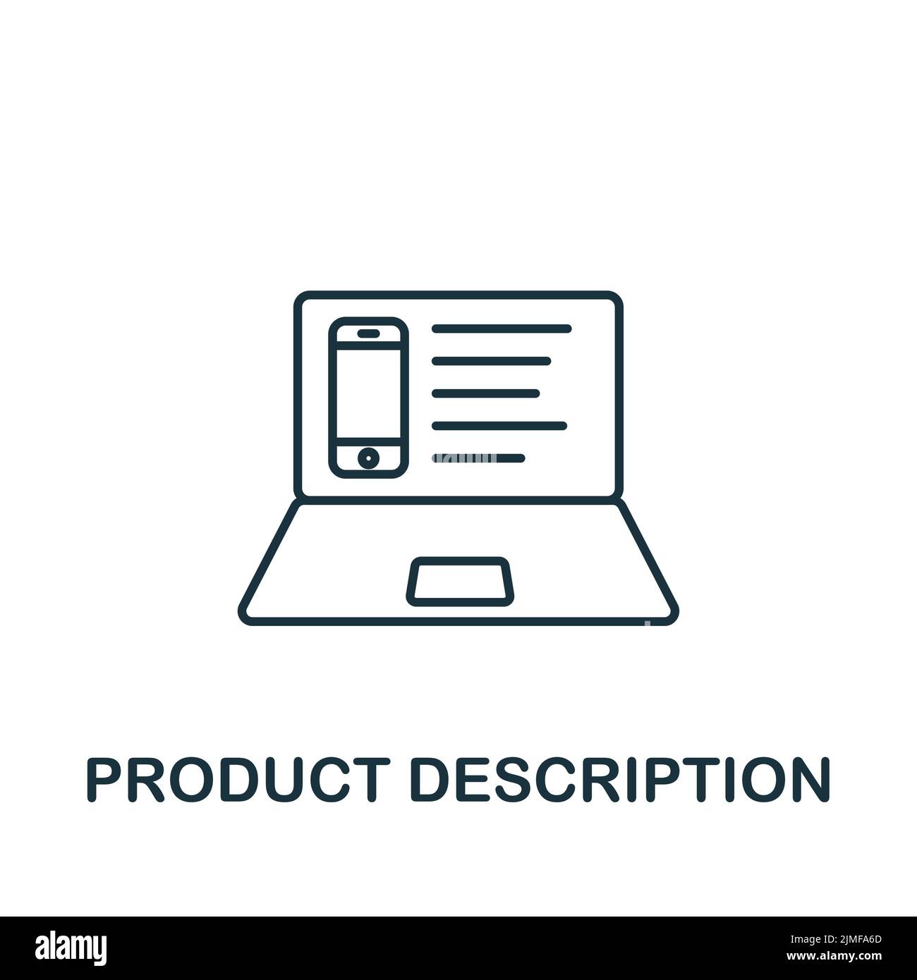 Product Description icon. Monochrome simple icon for templates, web ...