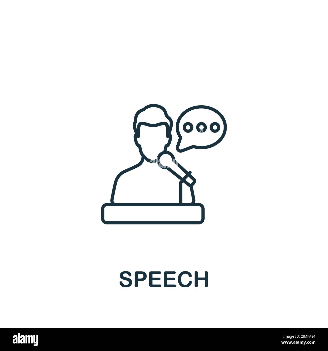 Speech icon. Monochrome simple Business Training icon for templates ...