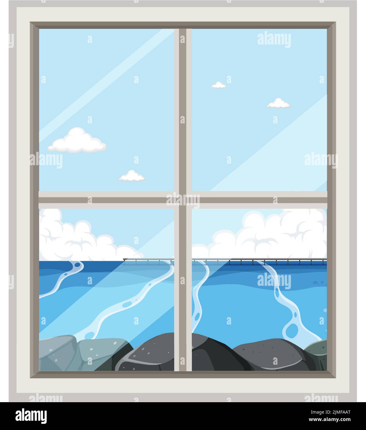 View through glass window illustration Stock Vector Image & Art - Alamy