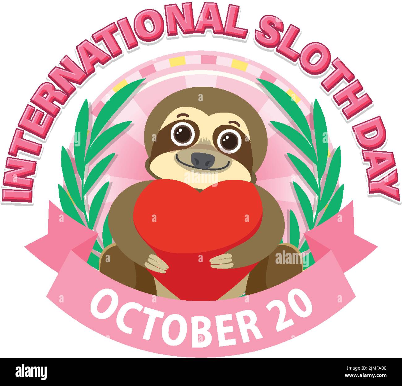 International sloth day banner concept vector illustration Stock Vector ...
