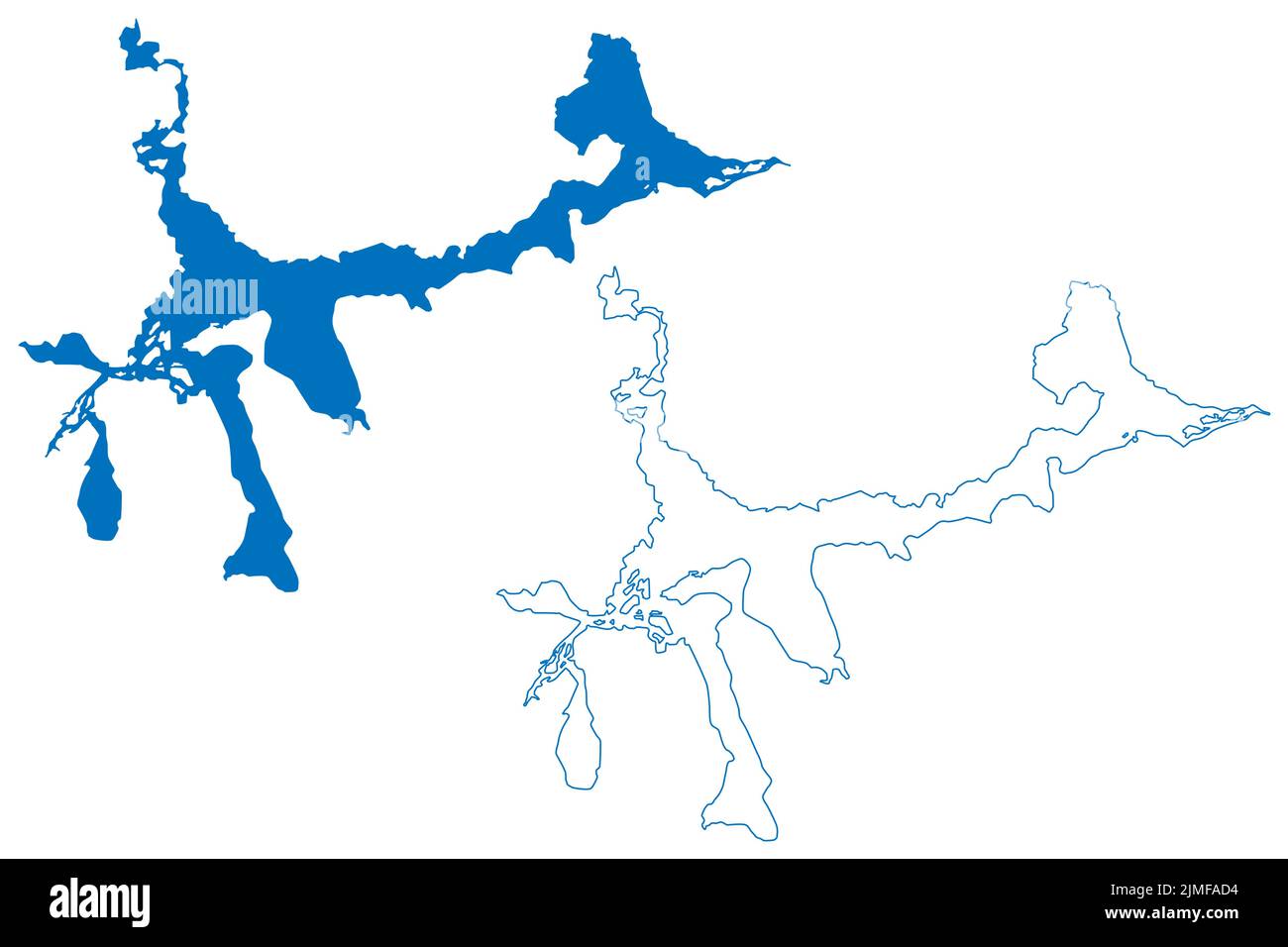 Lake Taymyr (Russia, Russian Federation) map vector illustration, scribble sketch map Stock ...