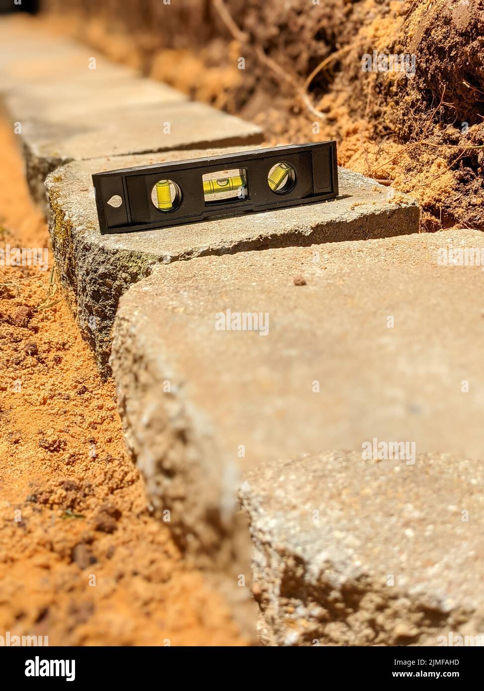 Building new retaining wall base Stock Photo - Alamy Building new retaining wall base Stock Photo - Alamy